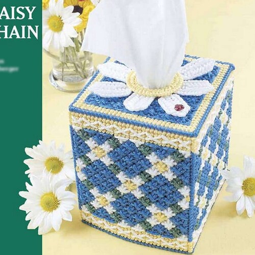 PATTERN: Daisy Tissue Box Cover in Plastic Canvas - Etsy