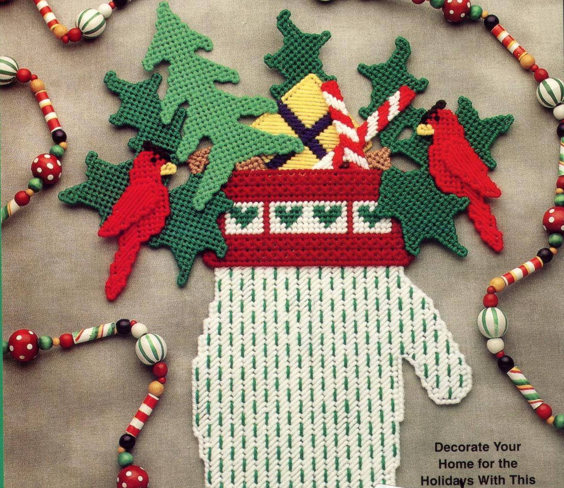 Plastic Canvas Digital PDF Pattern Vintage Christmas Holiday Mitten - Etsy
