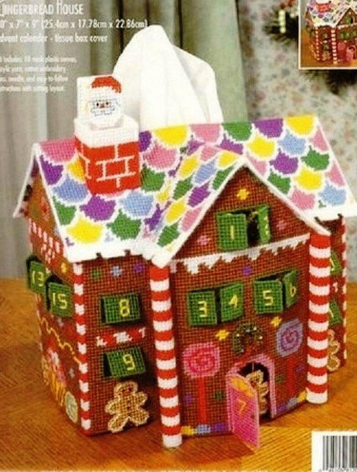 Plastic Canvas Digital PDF Pattern Leaflet Gingerbread House Advent ...