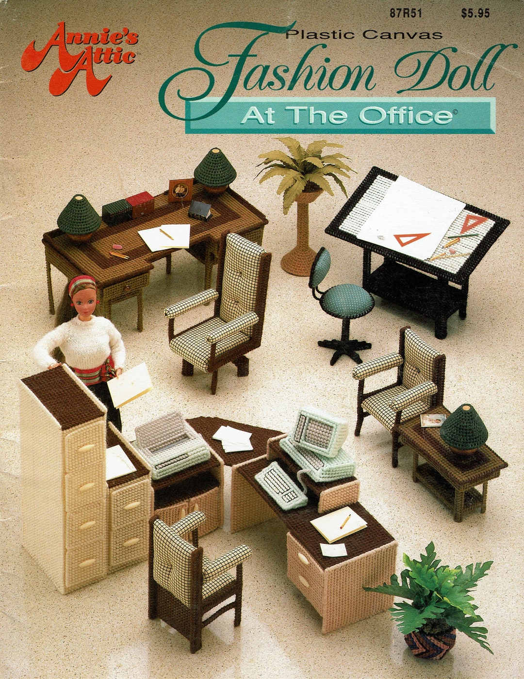 Plastic Canvas Digital PDF Pattern Leaflet Fashion Doll at the Office ...