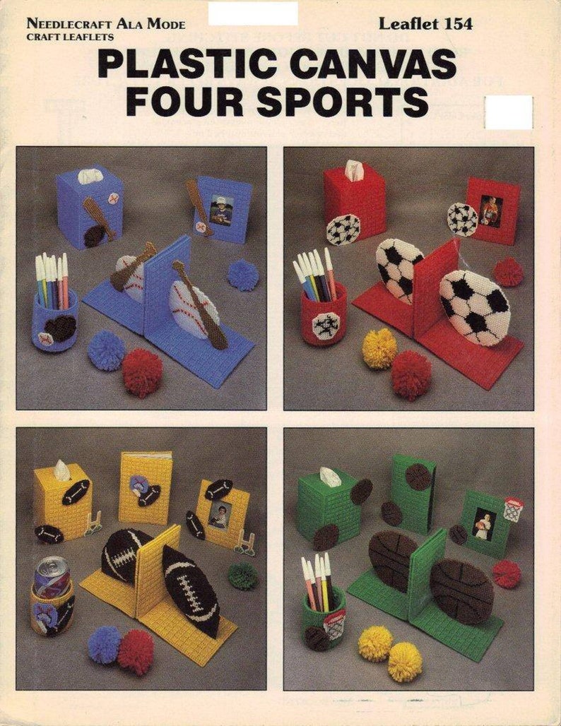 Plastic Canvas Digital PDF Pattern Four Sports - Etsy
