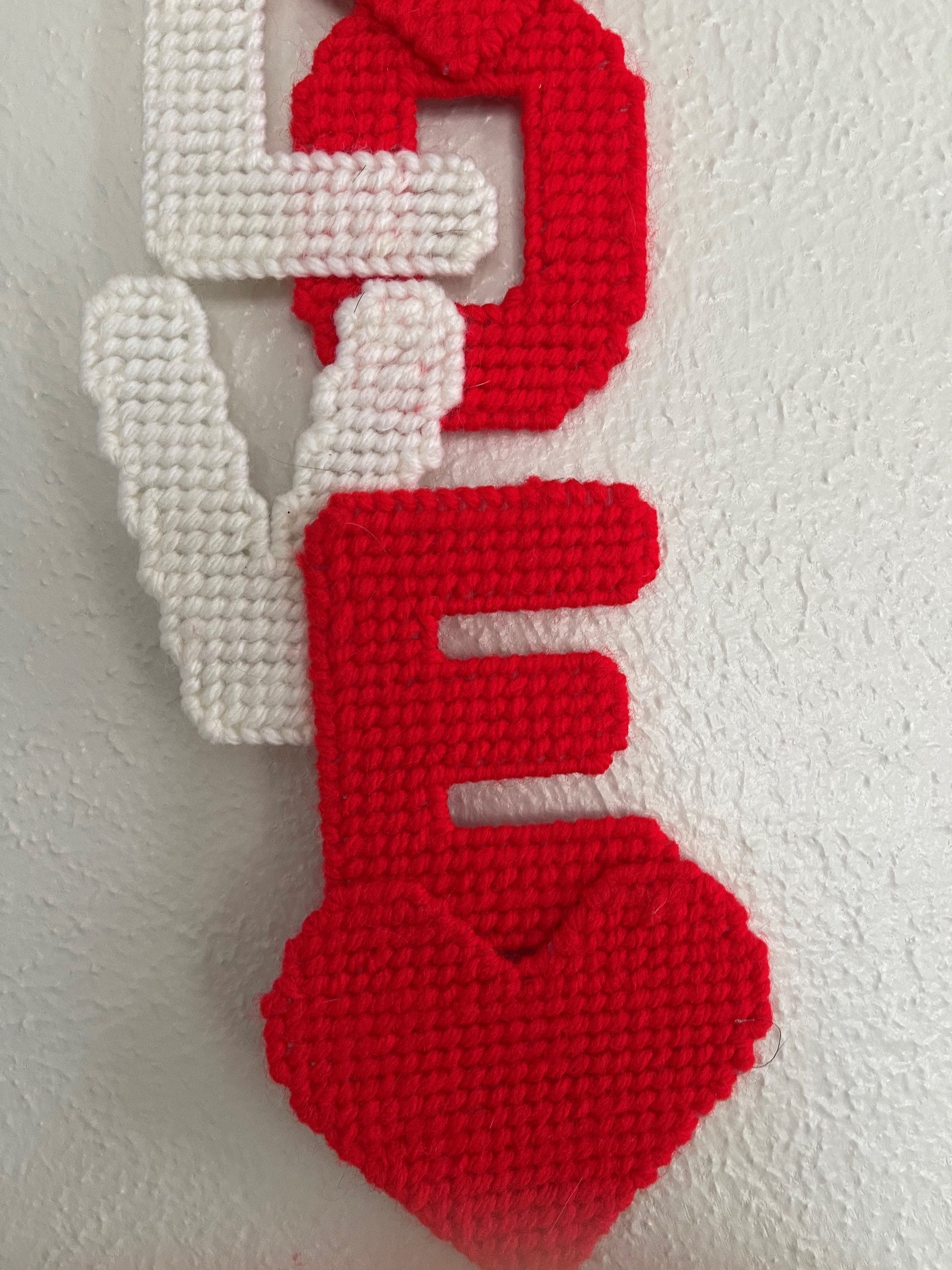 Handmade Plastic Canvas Valentine Love Hanging - Etsy