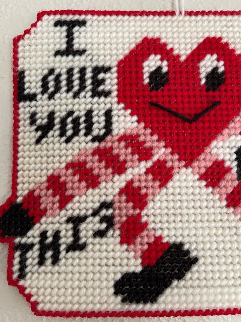 Handmade Plastic Canvas Valentine's Day I Love You Wall or Door ...