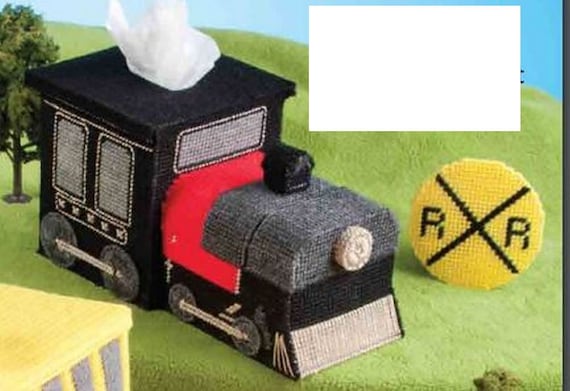 Plastic Canvas Digital PDF Pattern Locomotive Tissue Cover and | Etsy