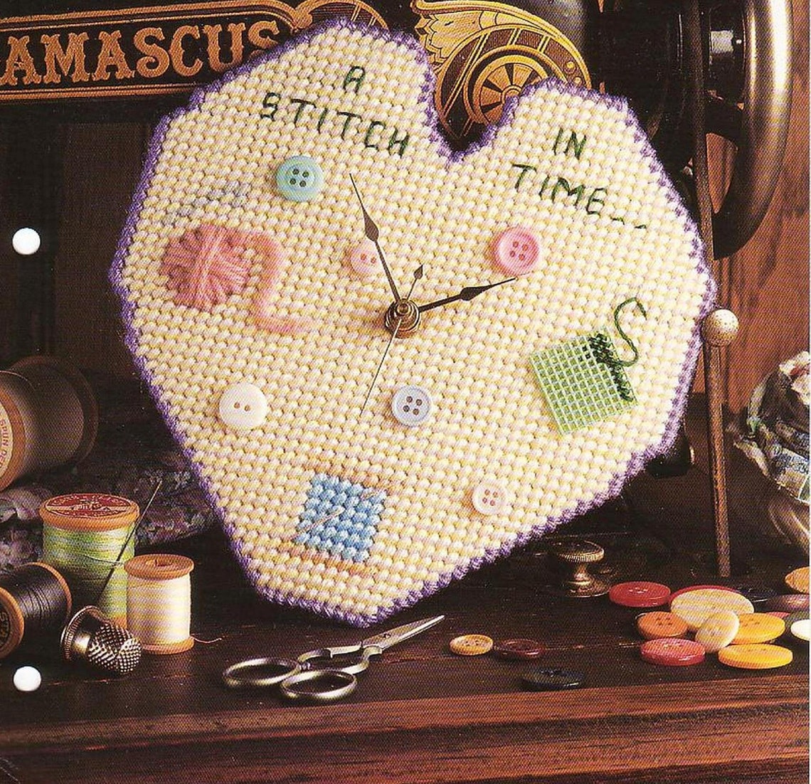 Plastic Canvas Vintage PDF Digital Pattern A Stitch in Time Clock ...