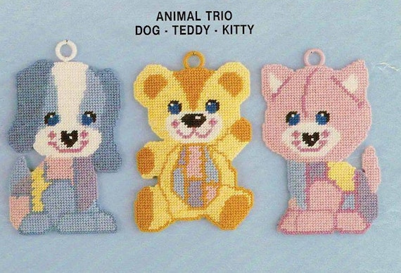 Plastic Canvas Digital PDF Pattern Animal Trio Wall - Etsy