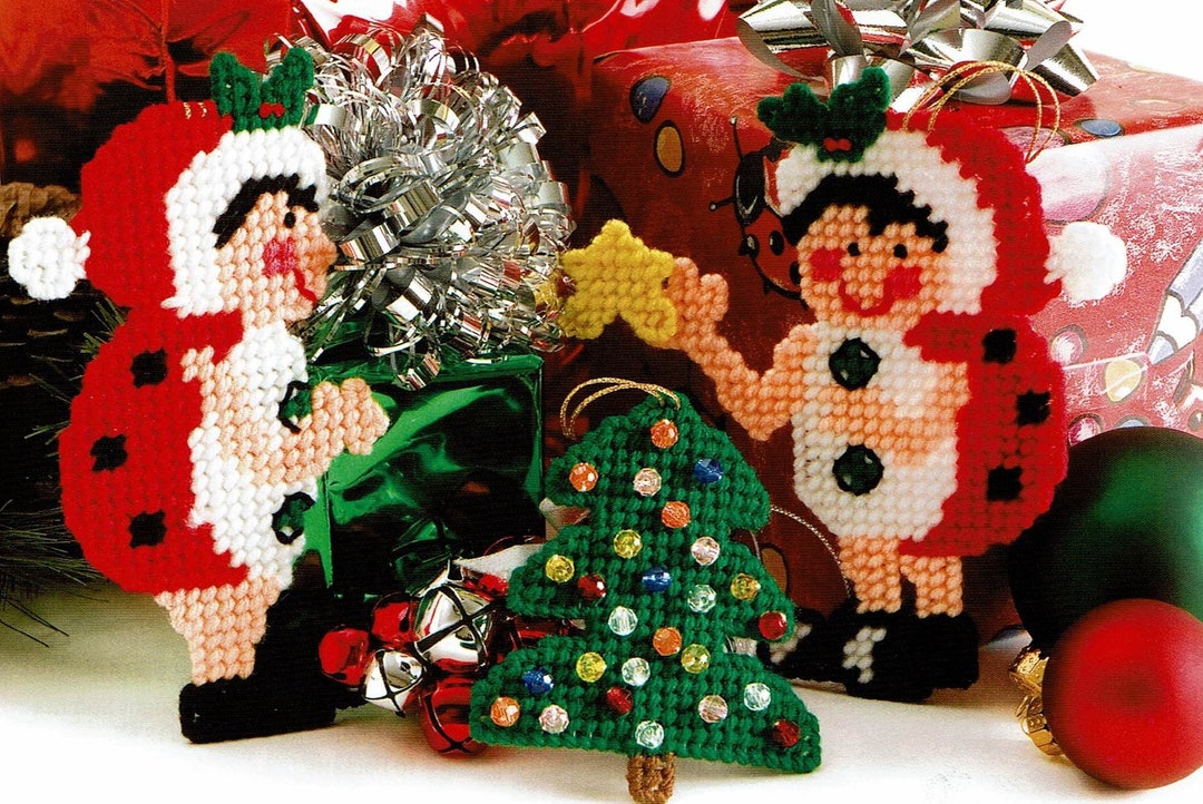 Plastic Canvas Digital PDF Pattern Christmas Ladybug Land Ornaments - Etsy