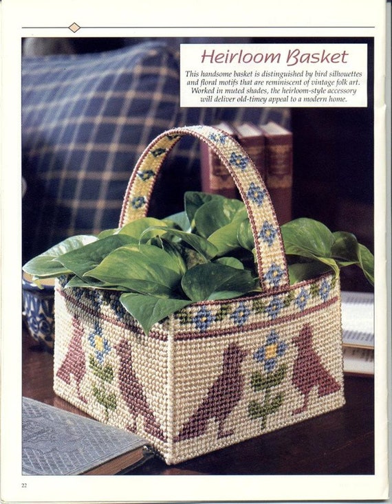 Plastic Canvas Digital PDF Pattern Heirloom Basket - Etsy