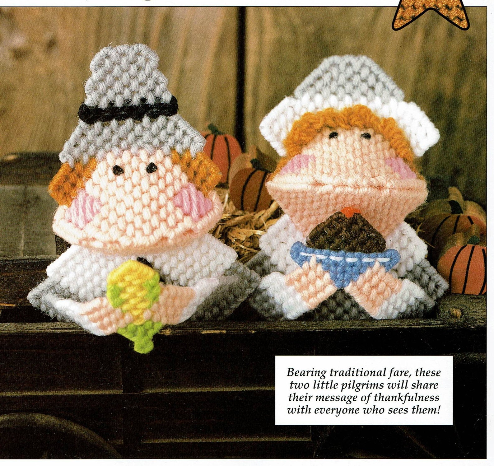 Plastic Canvas Digital PDF Pattern Thanksgiving Pilgrim Kisses - Etsy