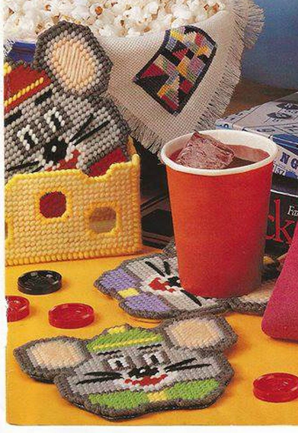 Plastic Canvas Digital PDF Pattern Swiss Mouse Coasters - Etsy