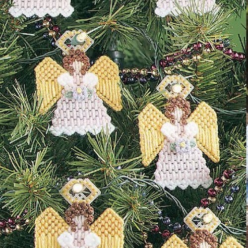 8 Angel Ornaments Vintage Plastic Canvas Pattern PDF Christmas - Etsy