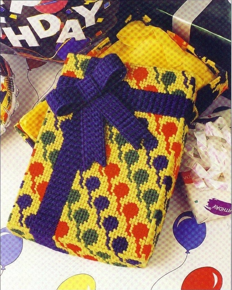 Plastic Canvas Digital PDF Pattern Balloon Gift Box - Etsy