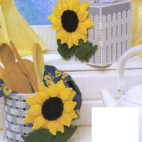 Plastic Canvas Digital PDF Pattern Cherry Sunflowers - Etsy