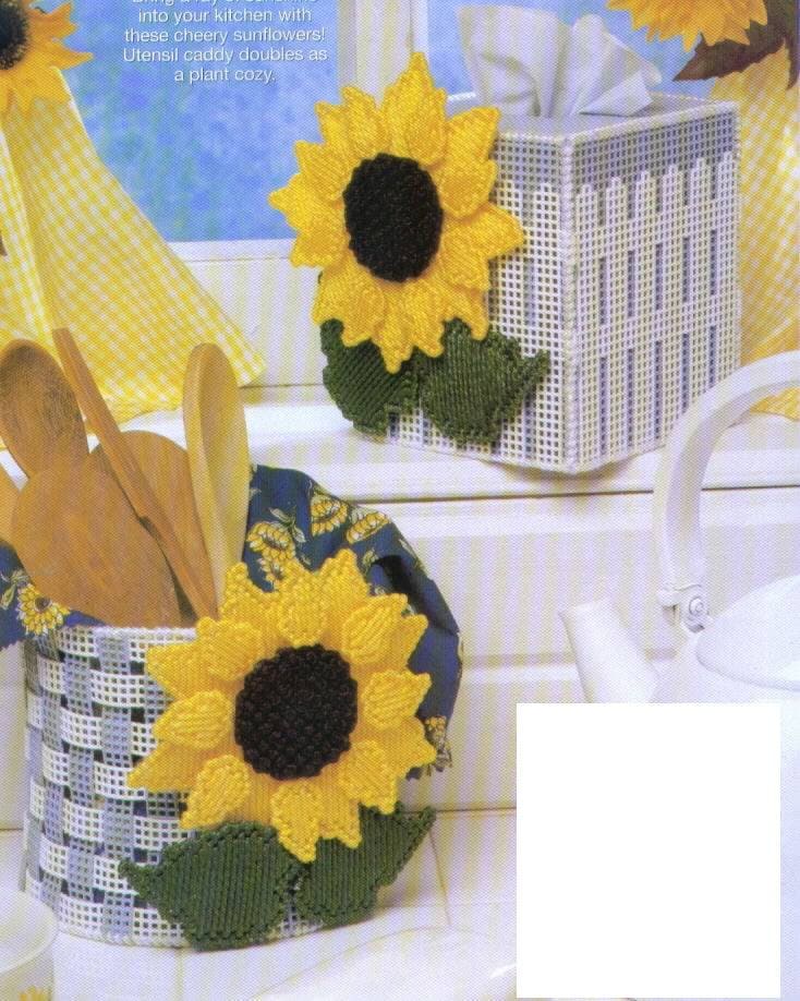 Plastic Canvas Digital PDF Pattern Cherry Sunflowers - Etsy