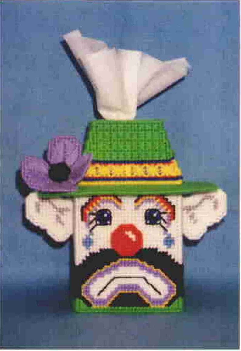 Plastic Canvas Digital PDF Pattern Hobo the Clown Tissue Cover - Etsy