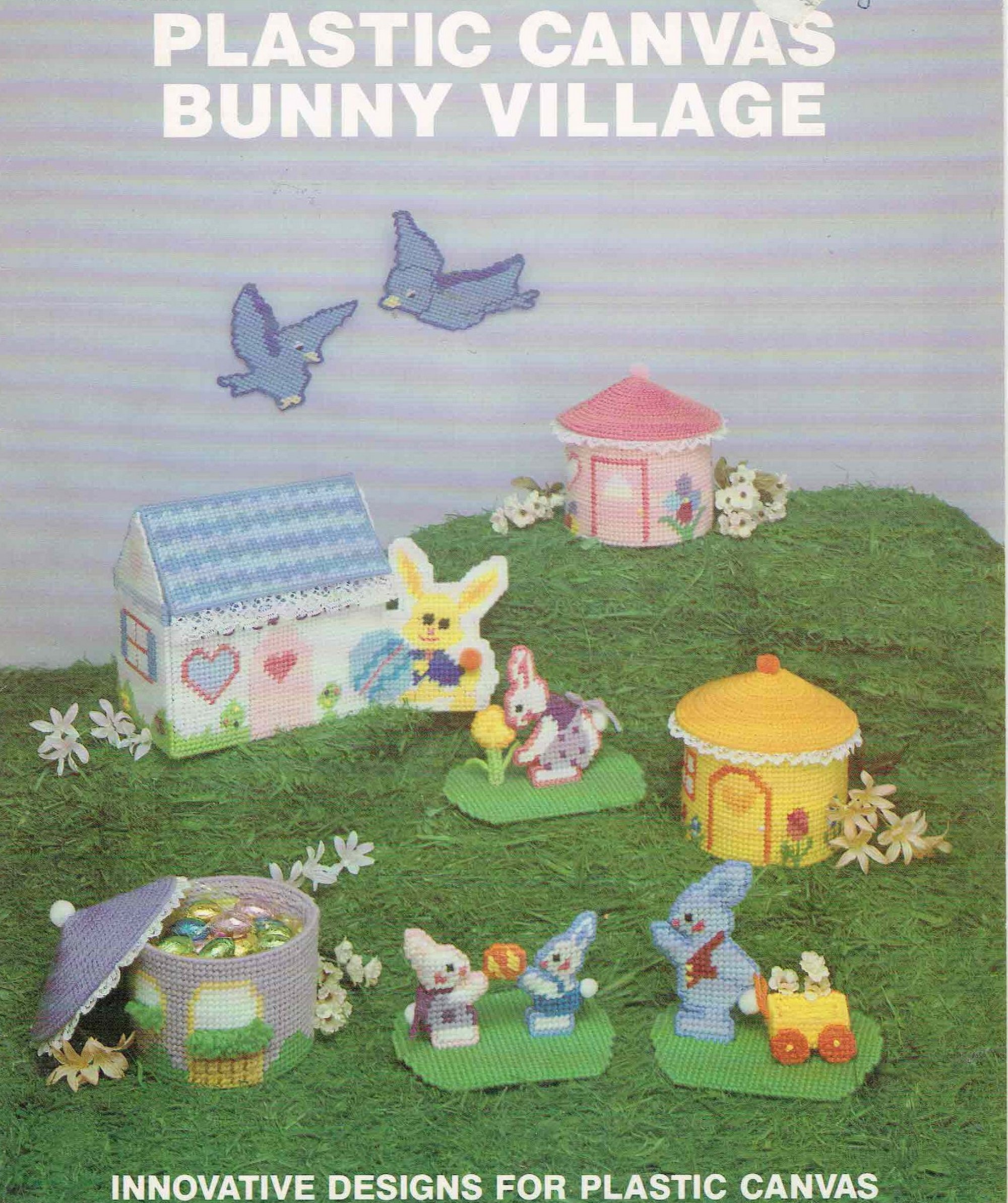 Plastic Canvas Digital PDF Pattern Easter Bunny Village - Etsy