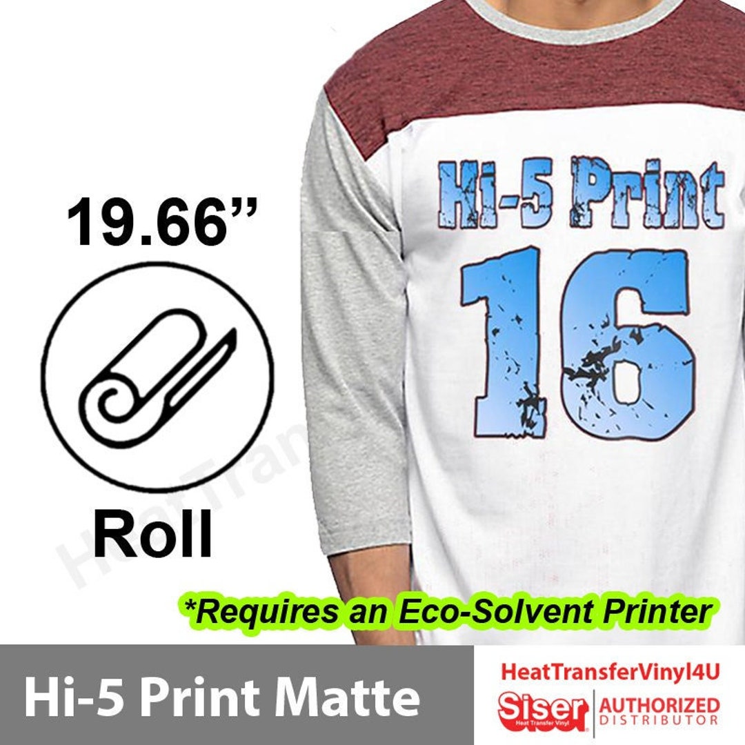 Siser Hi-5 Print Matte HTV for T-shirts printable Vinyl 20 Roll - Etsy