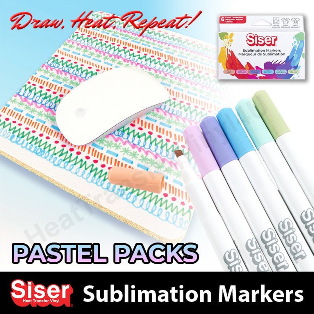 Siser Sublimation Markers Pastel Pack chisel Tip - Etsy