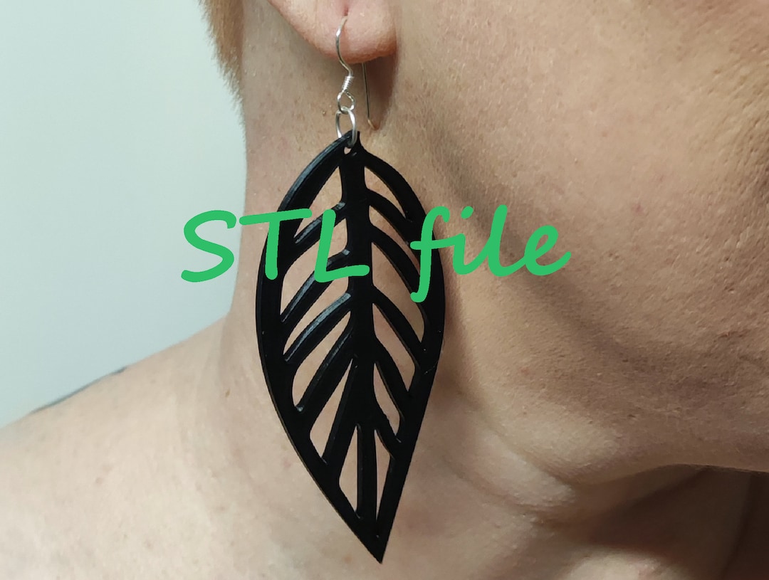 Leaf Shape Earrings STL File for 3D Printing - Etsy