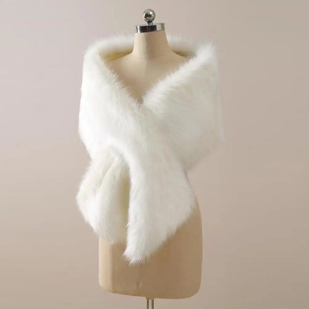 LASA // Faux Fur Wedding Shoulder Cover Jacket Wrap Winter - Etsy