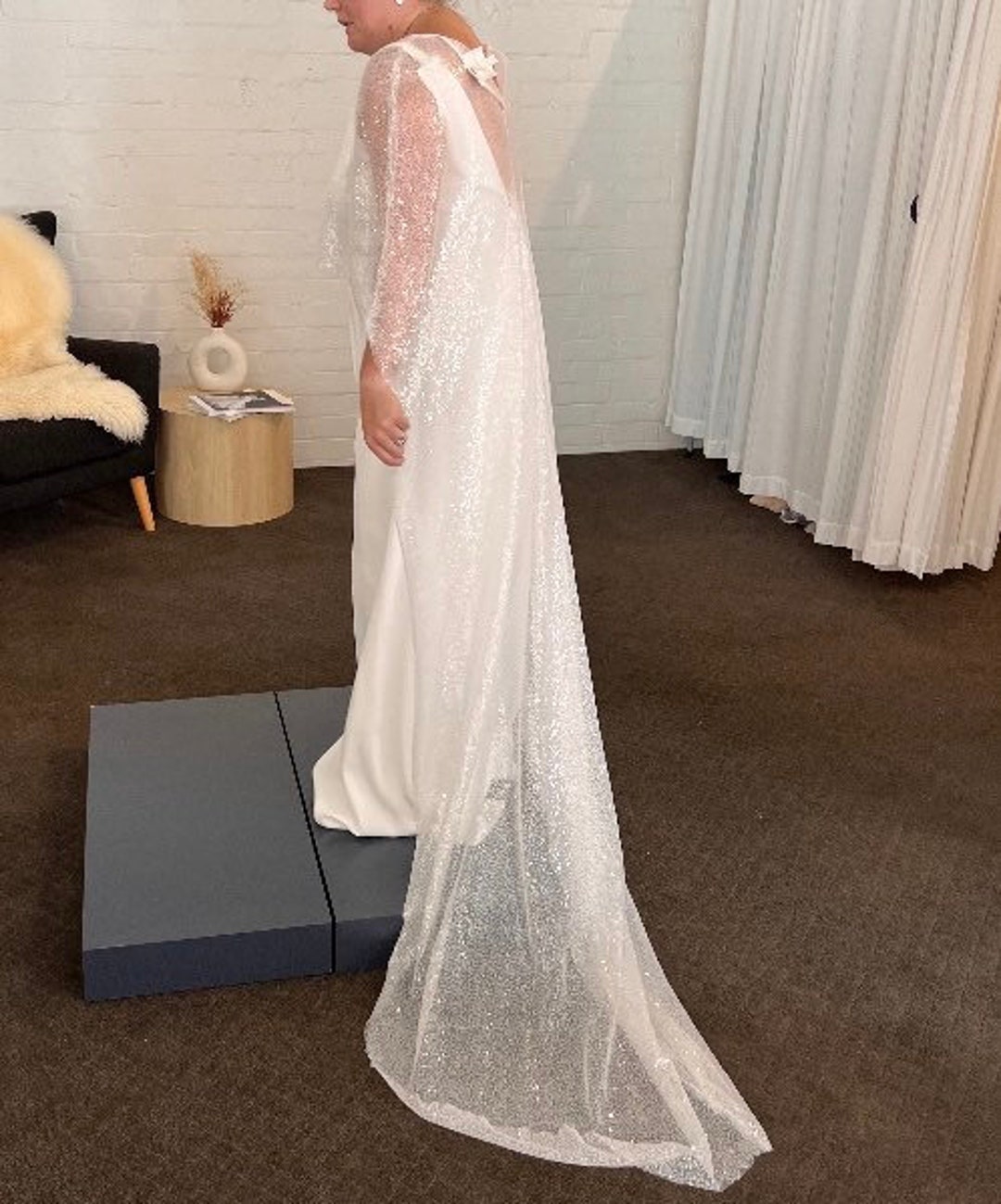Hi Low Beaded Sequin Wedding Cape Bolero,wedding Bridal Shoulder Cover ...