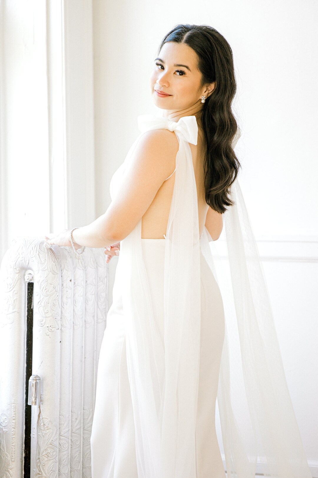 SIMONE // Detachable Shoulder Bow Tulle Wings, Wedding Bridal Wings ...