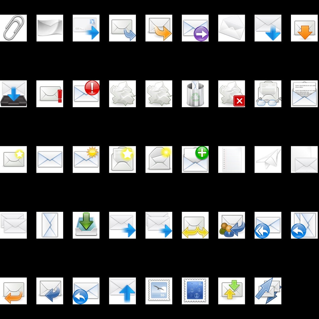 44 Mail Icons for Use in Your Projects. Digital Download Instant ...