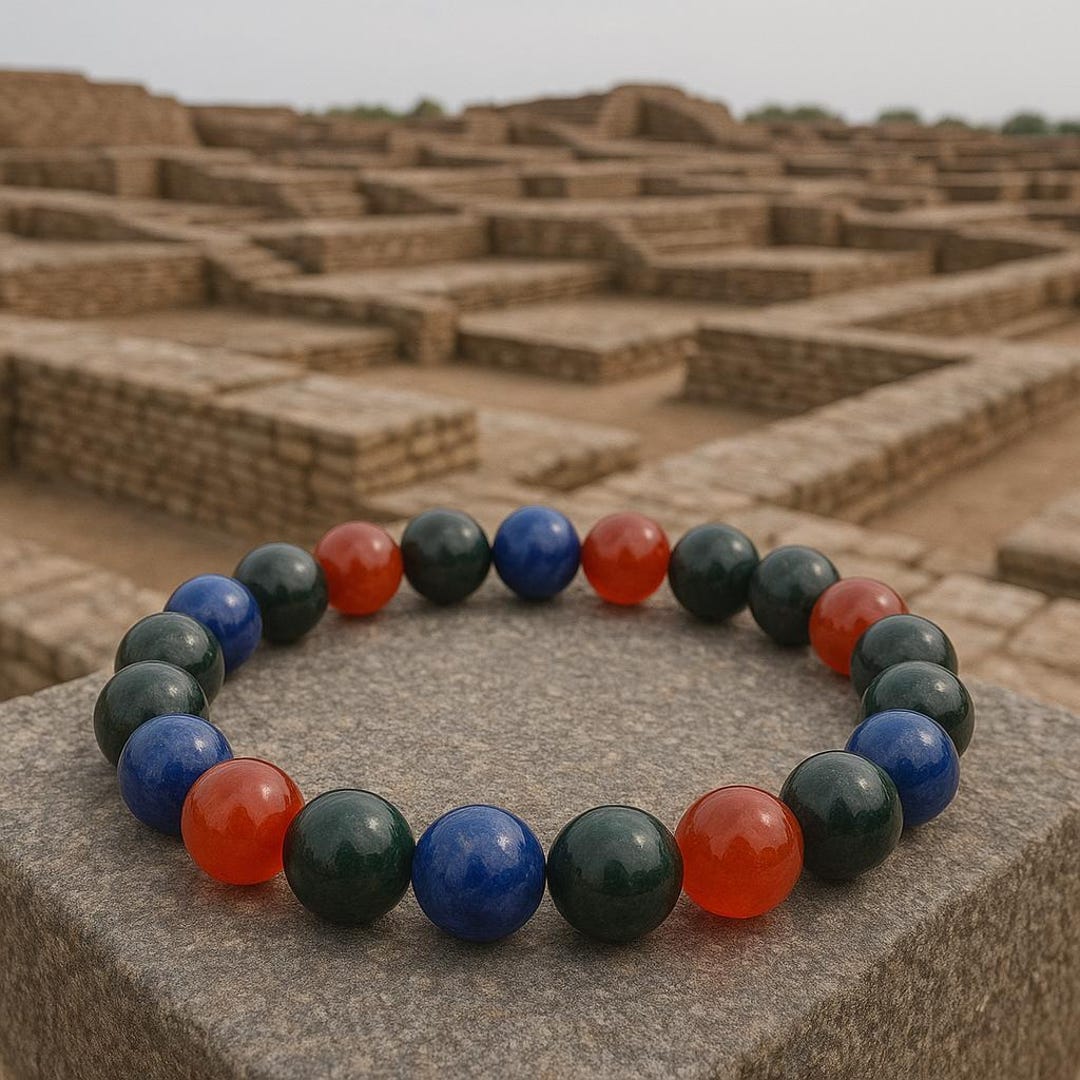 The Indus Valley Bracelet | Harappa, Mohenjo-daro, India & Pakistan | Indian Bloodstone + Lapis ...