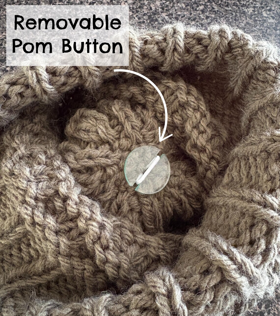Waffle Beanie Hat - Hand Knit Chunky Toque - Soft Wool Blend Yarn ...