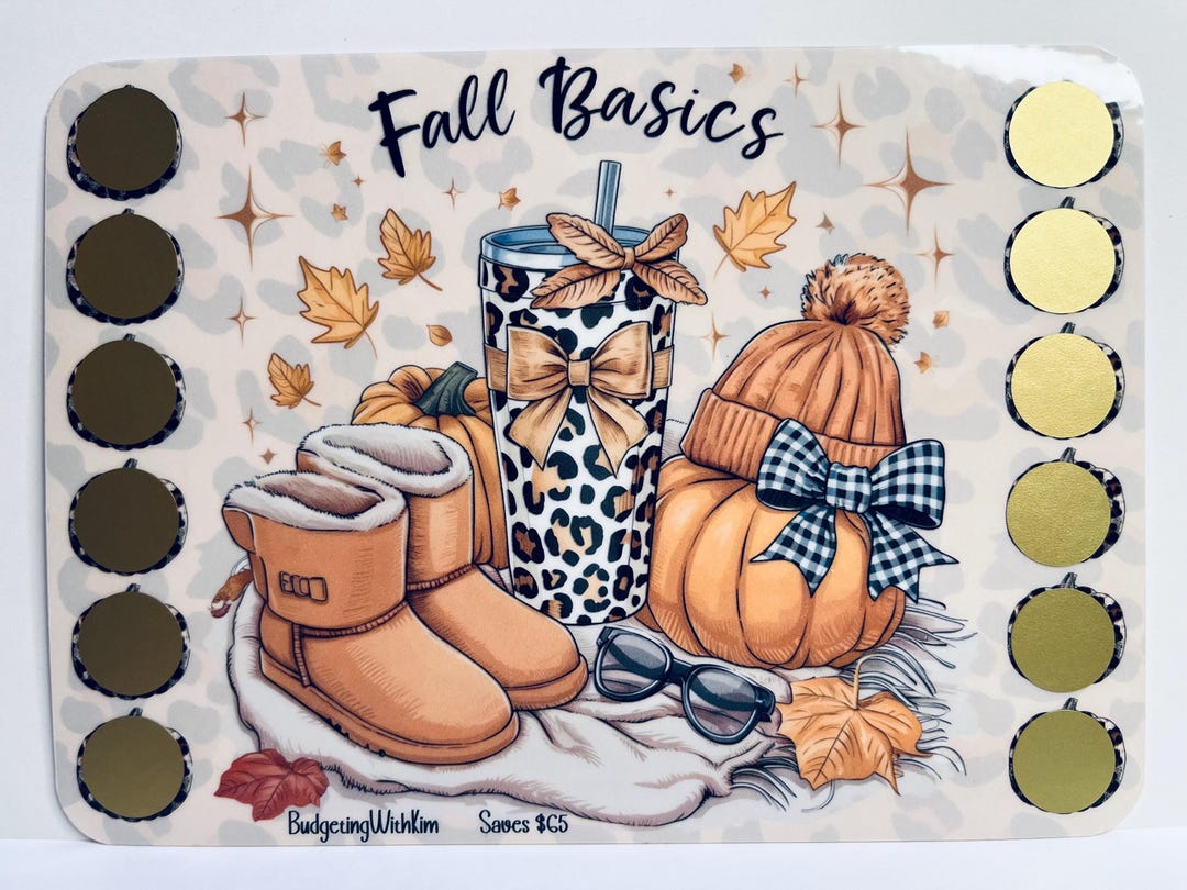 Fall Basics Savings Challenge Scratch off || Scratcher - Etsy