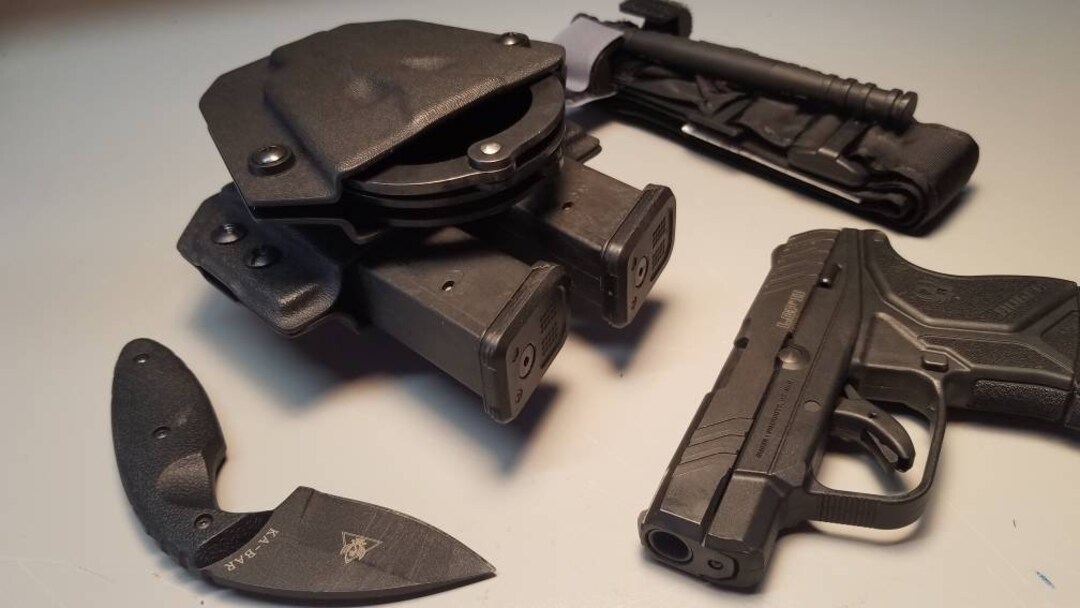 9/40 S&W Hinged Cuff Holder and Universal OWB Double Magazine Carrier ...
