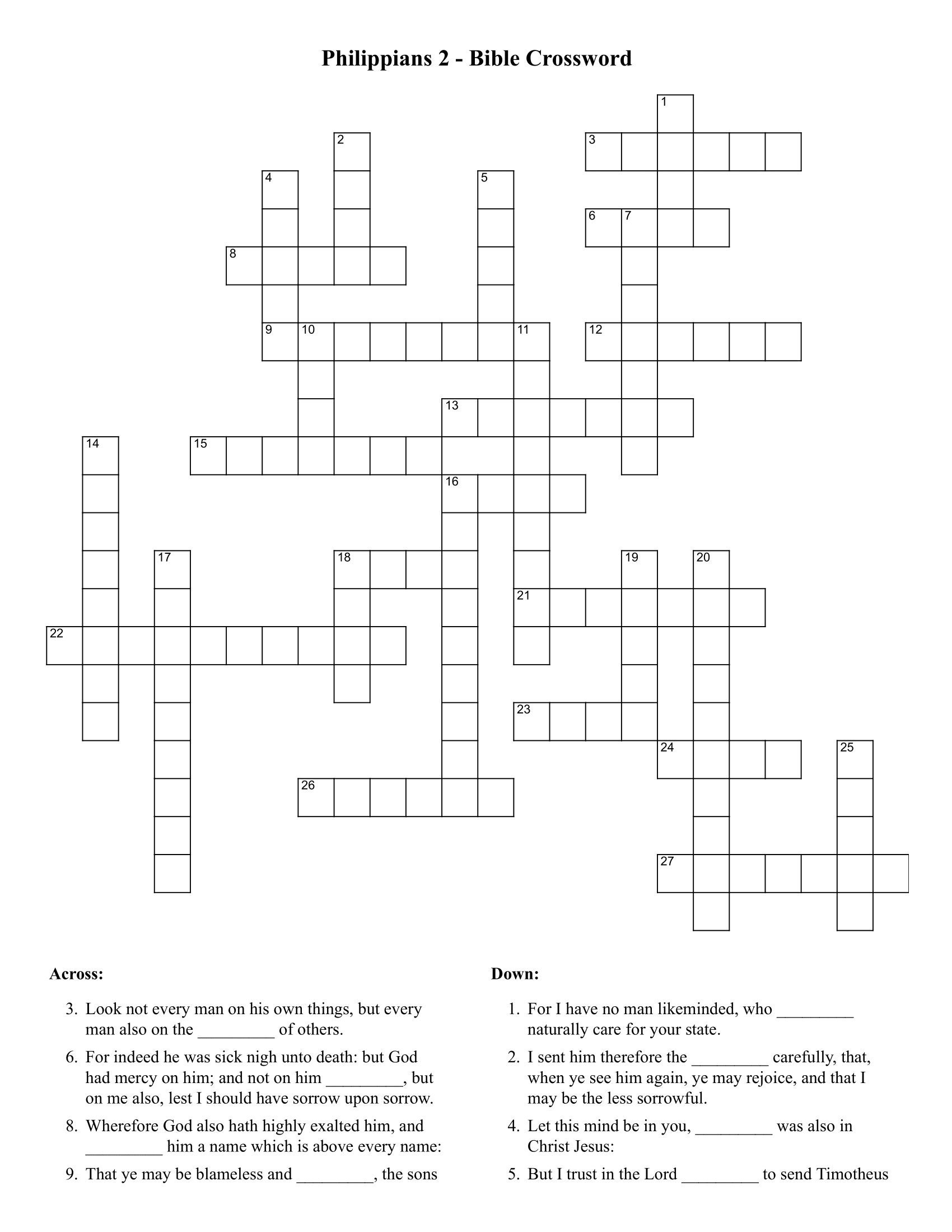 Adult Bible Word Search Puzzles, Crossword Puzzles, Scrambled Words ...