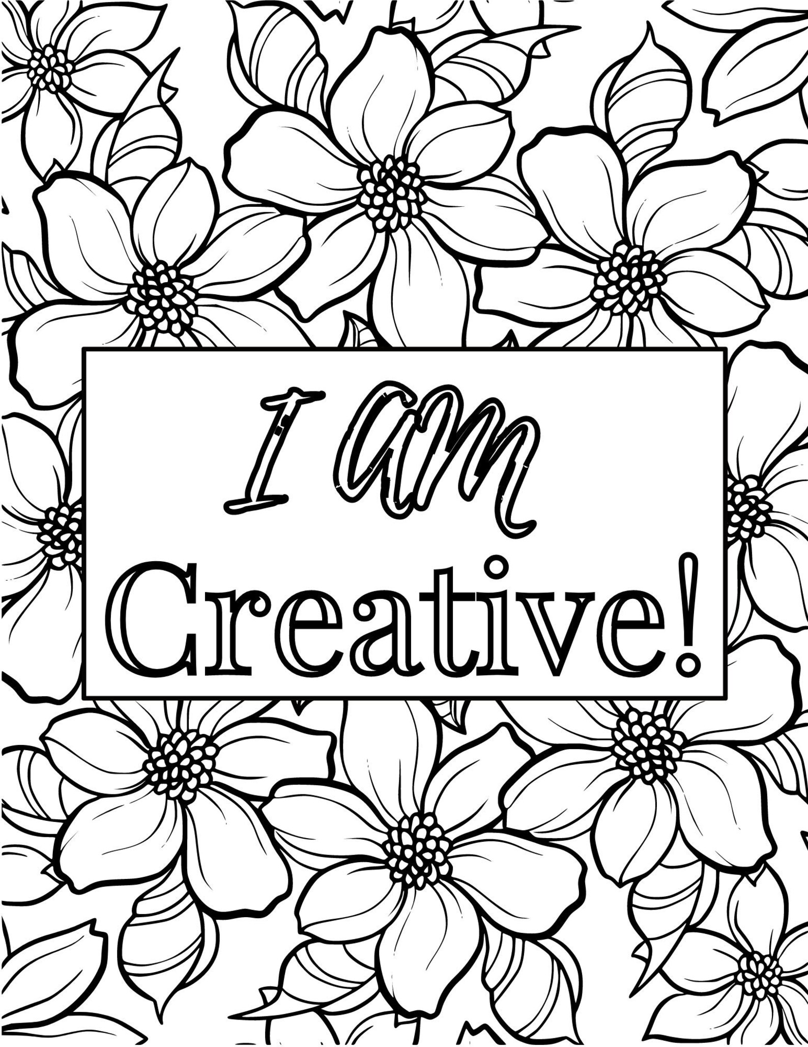 A.S.K.S i Am Positive Affirmation Digital Coloring Pages 35 Page ...