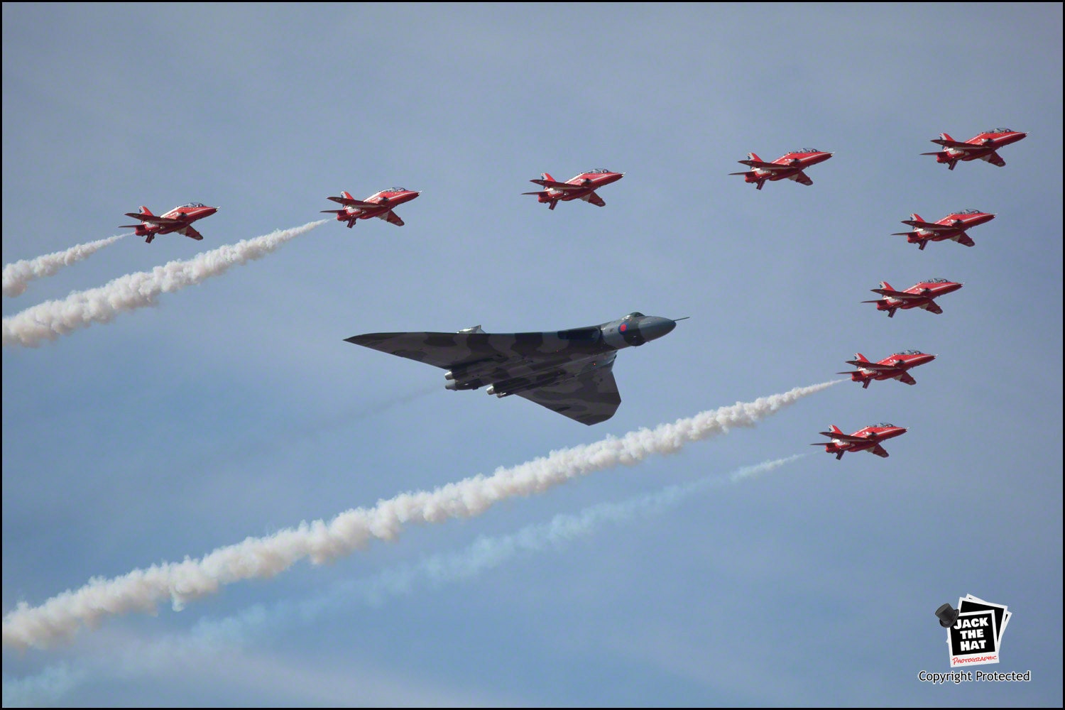 RAF Vulcan and the Red Arrows Last Flight - Premium Photograph by Pro ...
