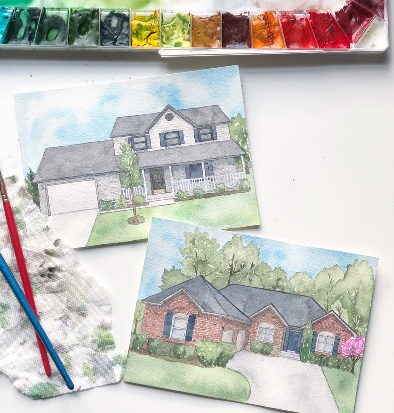 Custom House Painting House Illustration Watercolor House | Etsy
