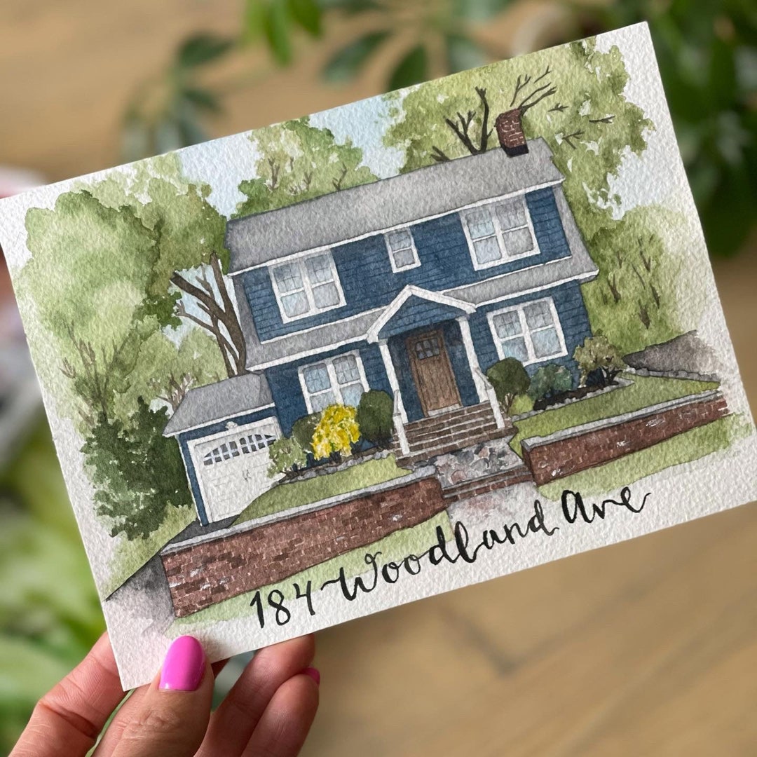 Custom House Painting, Home Portrait, Custom Watercolor, Original ...