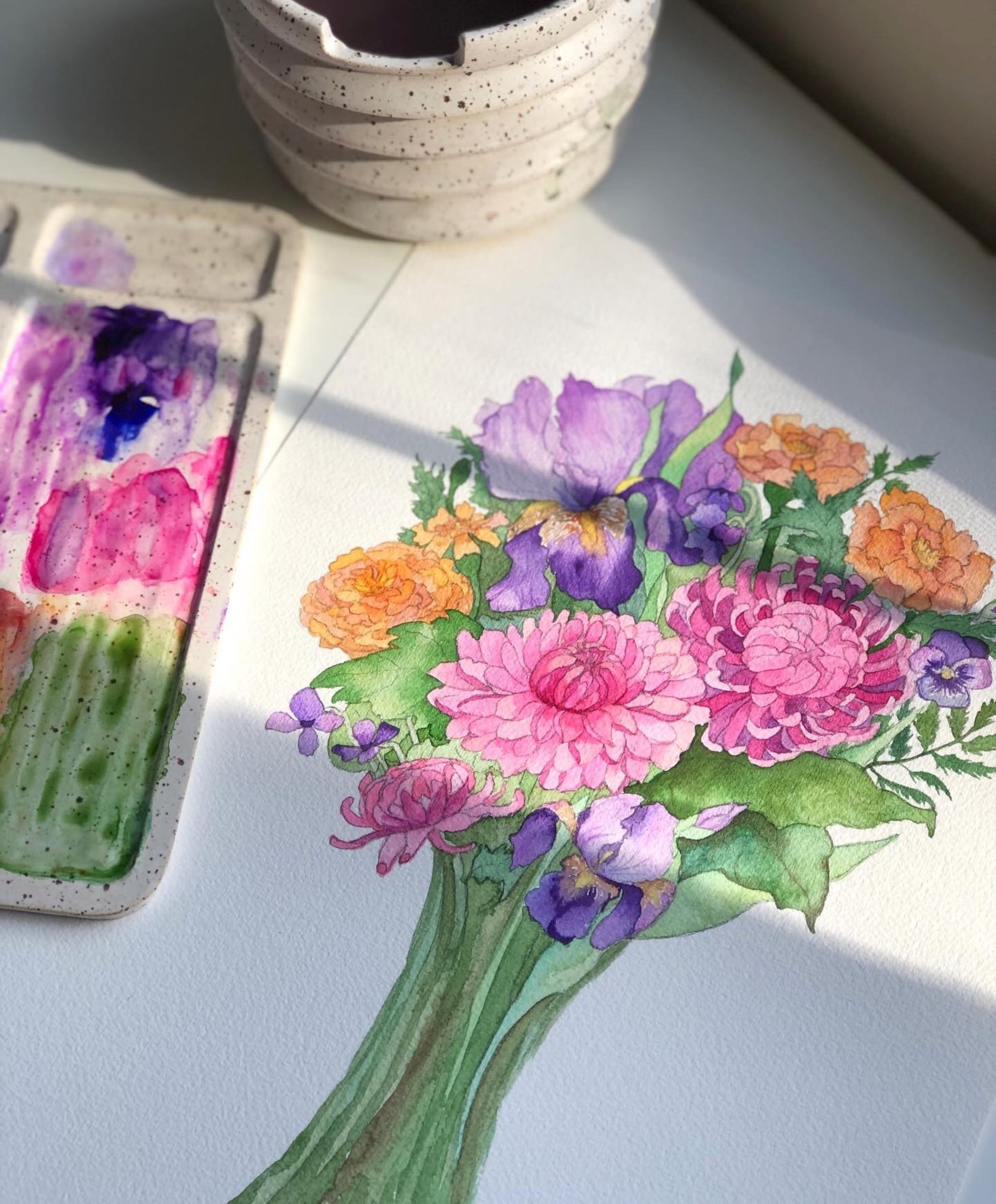 Birth Month Custom Floral Artwork Family Painting - Etsy