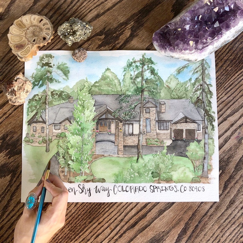 Custom House Painting Home Portrait Custom Watercolor | Etsy