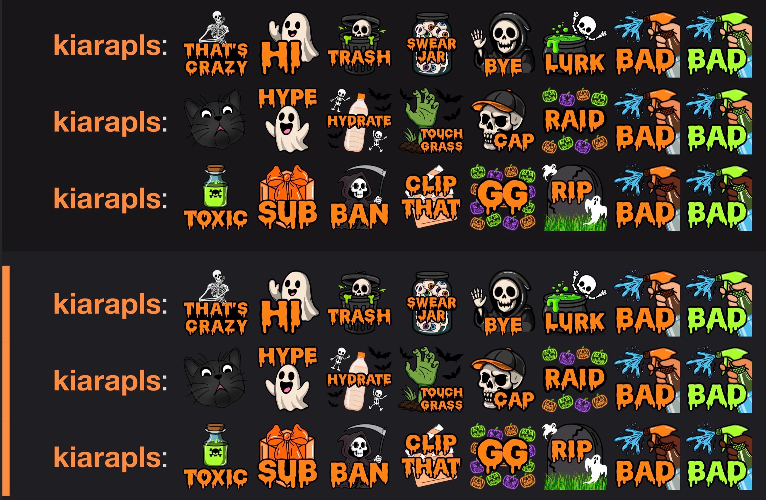 20+ Halloween Emote Pack | Spooky Emotes for Twitch, Discord, Youtube ...