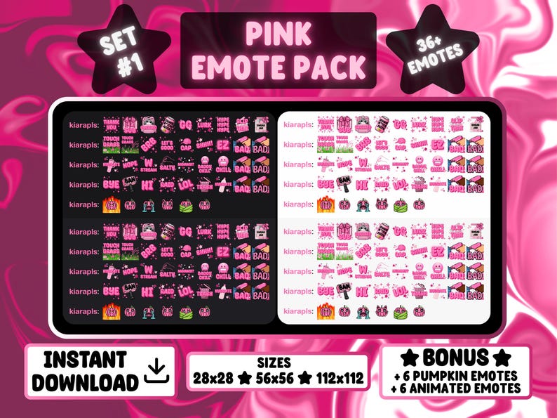 36+ Pink Girly Twitch & Discord Emotes + Animated and Pumpkin BONUSES ...
