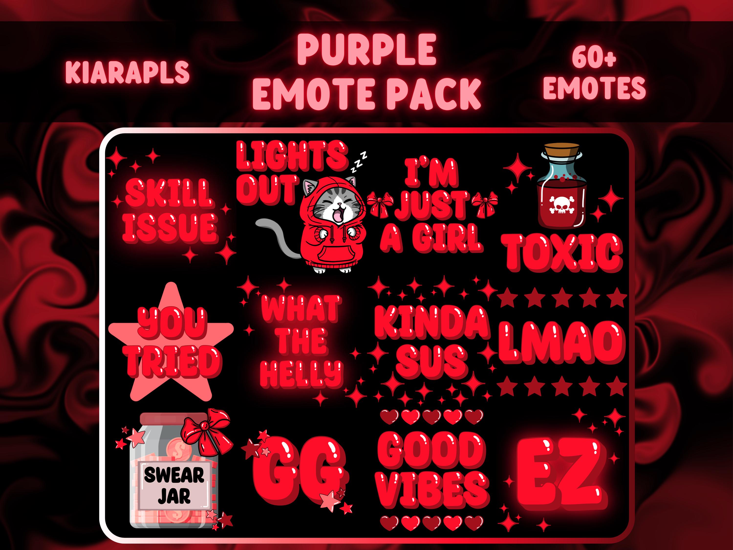 60+ Red Girly Twitch & Discord Emotes + Animated BONUSES | Cute Kawaii ...