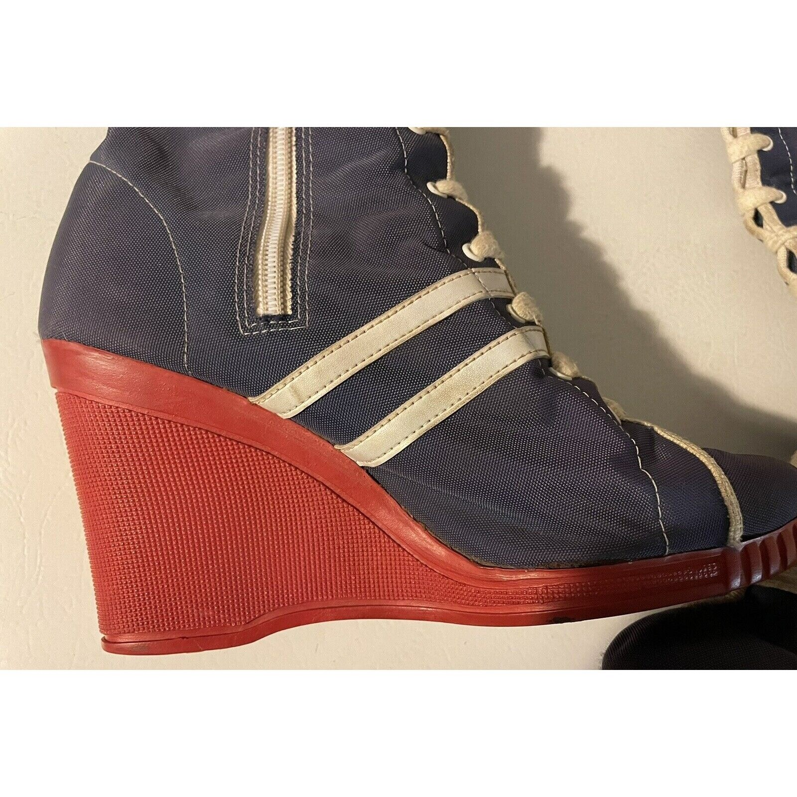 Vintage Carber Italy Knee Hi Lace Zipper Wedge Boots Shoes - Etsy