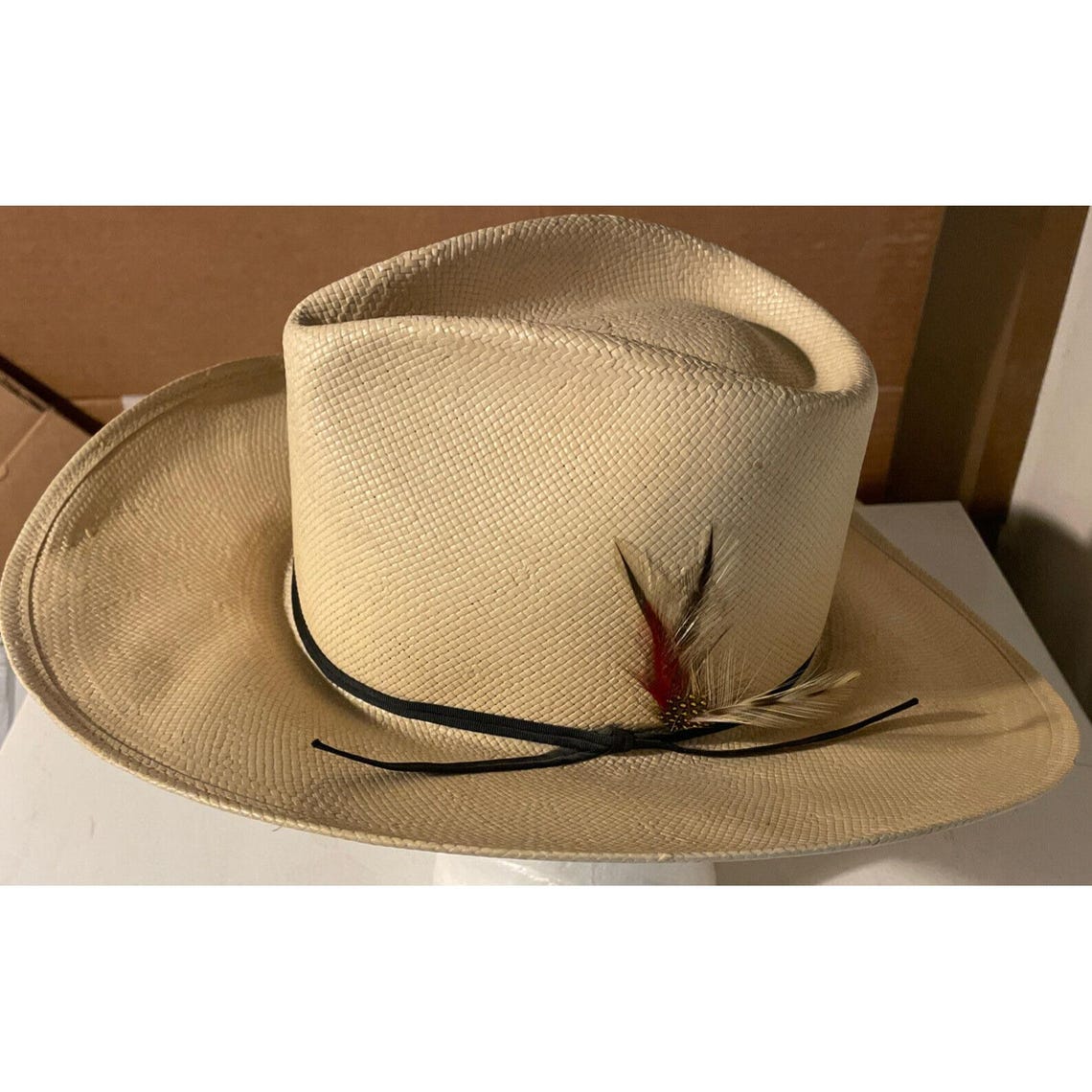 Vintage Stockman Resistol Ringo Straw Cowboy Hat W/feather 7 1/4 - Etsy