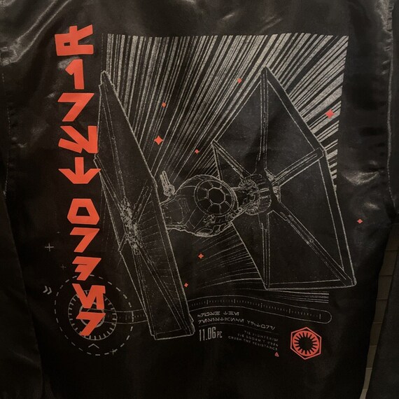 Star Wars Black Satin Full Zip Bomber Jacket Youth S… - Gem