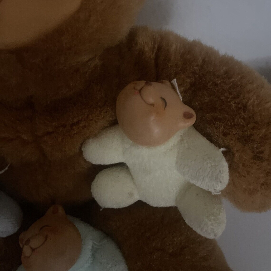 Vintage Dandee 15" Rubber Face Brown Teddy Bear Plush Mom 3 Cubs ...