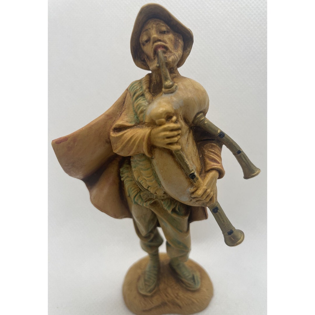 Vintage Fontanini Nativity Figurine Shepherd Josiah W Bagpipe 103 5 ...