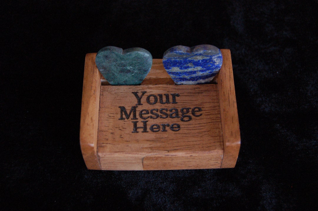 Two Heart Shaped Stone Guitar Picks in a Personalized Hand Made Pick ...