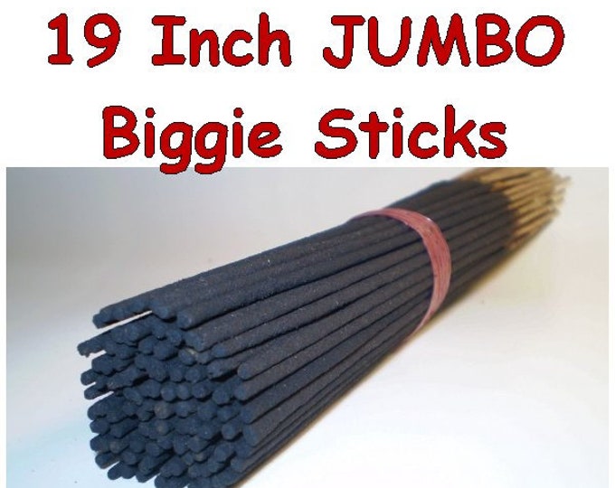 30 - 19" JUMBO - Biggie Hand Dipped Incense Sticks - Choose Charcoal or ...