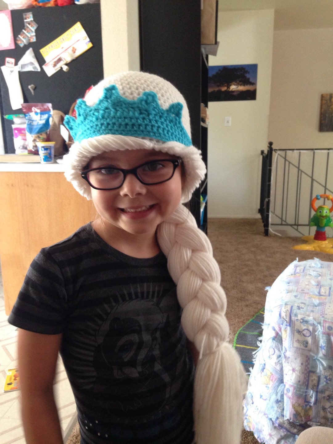 Crochet Queen/princess Crown Hat With Braid - Etsy