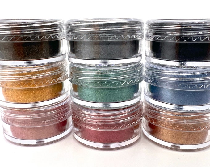 Metallic Mica Set of 9 Jars - Pigments for Soap, Slime, Nail Polish ...